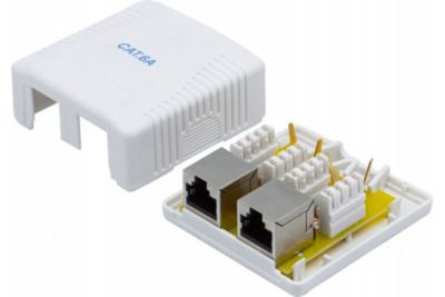 Boitier mural RJ45 2 ports Cat 6a STP CONECTICPLUS