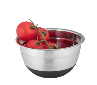 Bol rond en inox et silicone noir Aru 0,6 L