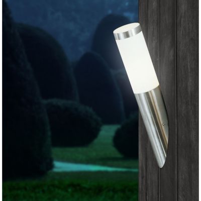Borne lumineuse d'extérieur cylindrique en inox