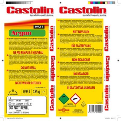 Bouteille d'argon pour soudage Castolin 110L