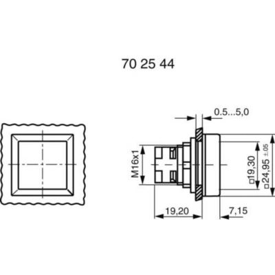 Bouton-poussoir empilable transparent RAFIX 16 130070201/1002 16,2 mm