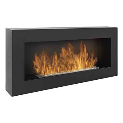Brasero bioethanol mural Siena Frankystar noir Nero 90x12xH40 cm