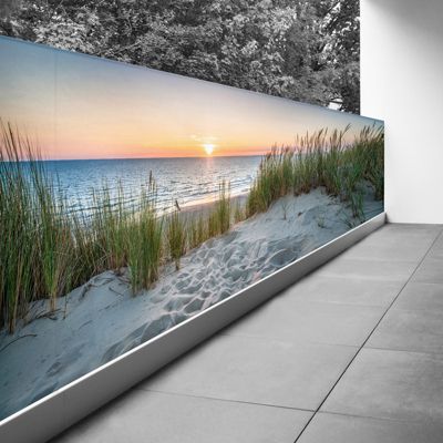 Brise vue Trompe l'oeil - 80x240 cm - Couché de soleil 3617689698175 ...