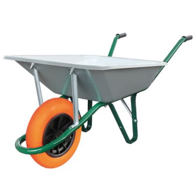 Brouette roue increvable Ø.360 mm, cuve en acier galvanisé, capacité ...