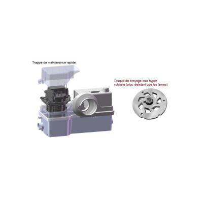 Broyeur WC BSF 800 watt avec Alarme, idéal en logement locatif ou local ...