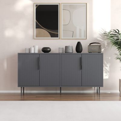Buffet 4 portes striées L150 cm - CLARA