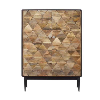 Buffet haut en métal et bois de manguier Célia