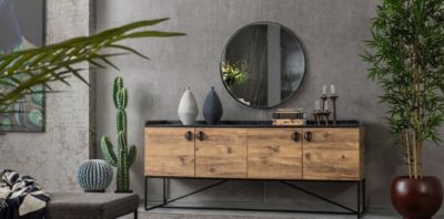 Buffet LOFT 4 portes 190 cm marron