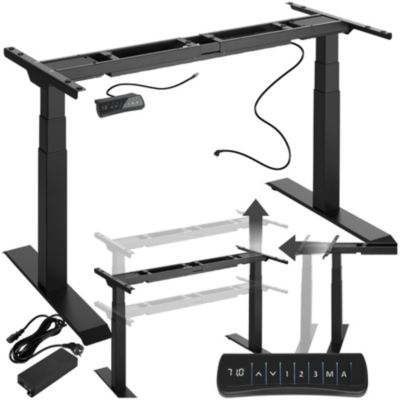 Bureau assis debout réglable en hauteur électriquement avec 2 moteurs