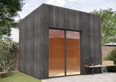 Bureau de jardin 4 saisons en bois 3,3 x 3,5 x 3,2 m / isolation RE2020 ...