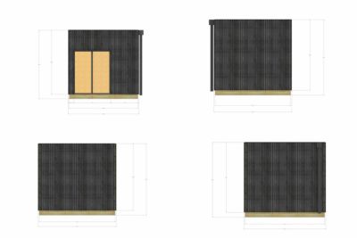 Bureau de jardin 4 saisons en bois 3,3 x 3,5 x 3,2 m / isolation RE2020 ...