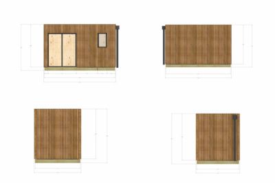 Bureau de jardin 4 saisons en bois 4,4 x 2,4 x 2,7 m / isolation RE2020 ...