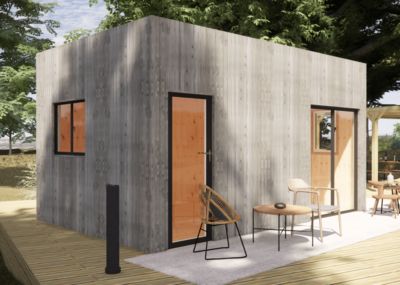 Bureau de jardin 4 saisons en bois 5,5 x 3,5 x 3,2 m / isolation RE2020