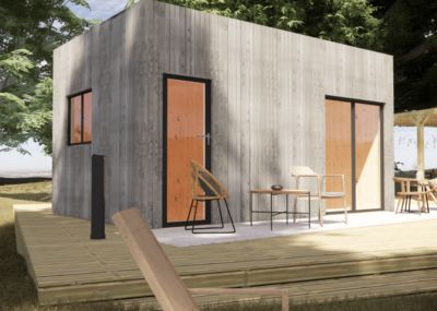Bureau de jardin 4 saisons en bois 5,5 x 3,5 x 3,2 m / isolation RE2020