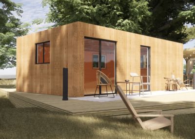 Bureau de jardin 4 saisons en bois 7,7 x 4,6 x 2,7 m / isolation RE2020 ...