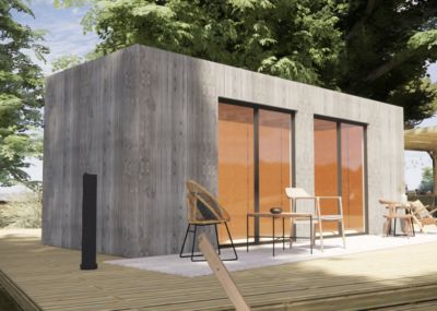 Bureau de jardin bois en bois 6,6 x 2,4 x 2,7 m / menuiseries alu k-line
