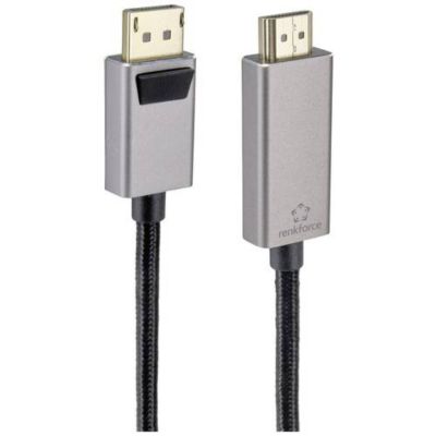 Câble adaptateur DisplayPort 1.4 vers HDMI 2.1 2 m, connecteurs mâles, noir