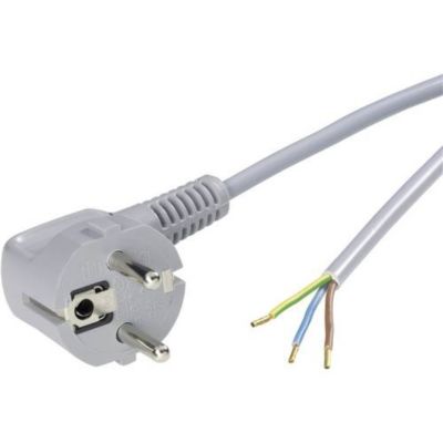 Câble de raccordement 2,00 m H03VV-F 3G 0,75 mm² gris avec fiche Schuko ...