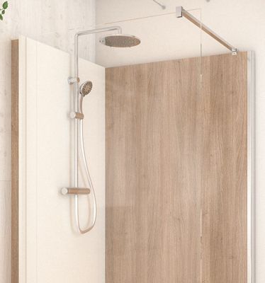 Cabine de douche à l’italienne l.80 x L.120 x H.218 cm – effet bois ...