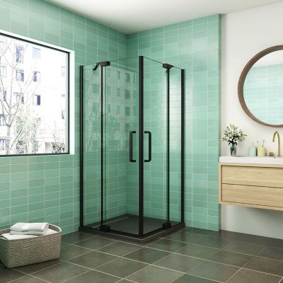 Cabine de douche d'angle L.100 x l.90 x H.195cm - 8mm verre ...
