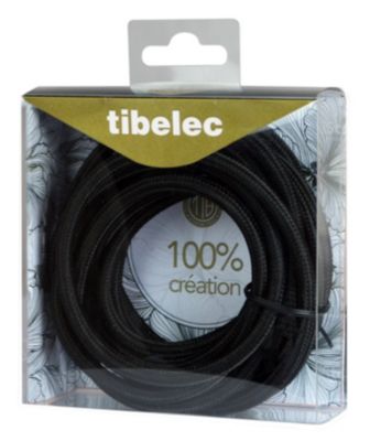 Câble d’alimentation électrique rond en tissu noir Tibelec 3m | Castorama