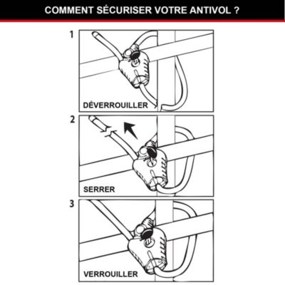 Câble python ajustable brico Master Lock