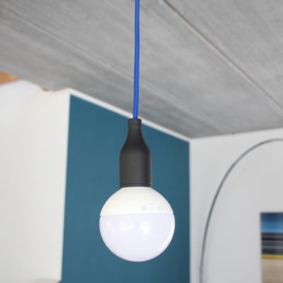 Câble textile 2 fils pour luminaire ou suspensions 0,75mm L.3m bleu Chacon