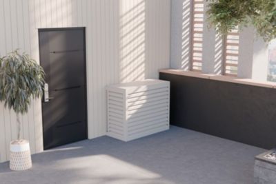 Cache Clim et PAC Structure Aluminium Couleur Beige Crème Taille L H 96 ...