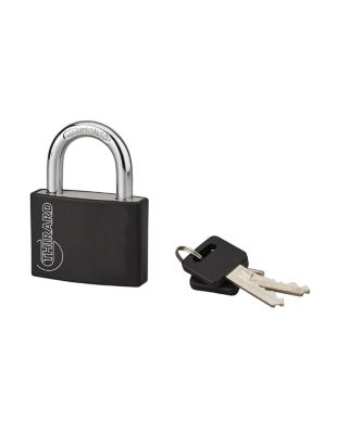 Cadenas à clé, extérieur, alu, 50mm, anse acier nickelé, 2 clés, noir - THIRARD