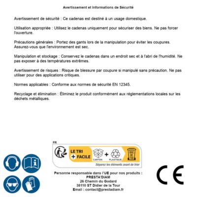 Cadenas en Acier à Anse Protégée 70 mm - Sécurisé et Durable ...