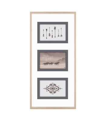 Cadre Pêle-mêle Multivues 3 Photos en bois et verre 24 x 51 cm | Castorama