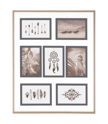 Cadre Pêle-mêle Multivues 7 Photos en bois et verre 41 x 51 cm | Castorama