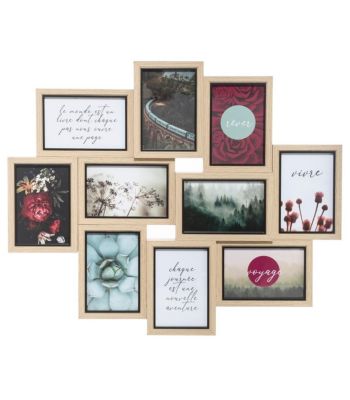 Cadre Pêle-mêle Multivues en Bois et Verre 10 photos 58 x 49 cm | Castorama