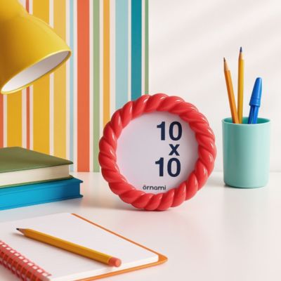 Cadre photo torsadé rouge corail 10 x 10 cm Ornami