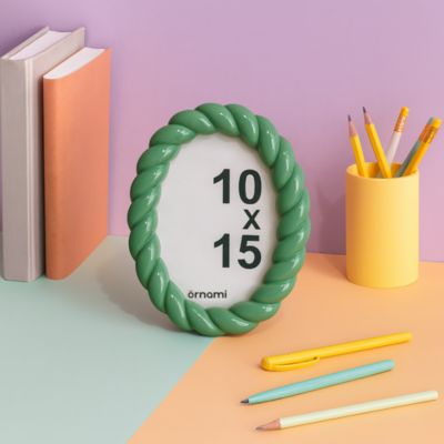 Cadre photo torsadé vert 10 x 10 cm Ornami