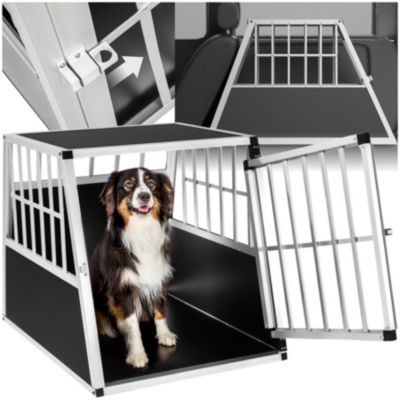 Cage de transport pour chien simple sécurisée avec dos incliné en aluminium, solide et facile d ...