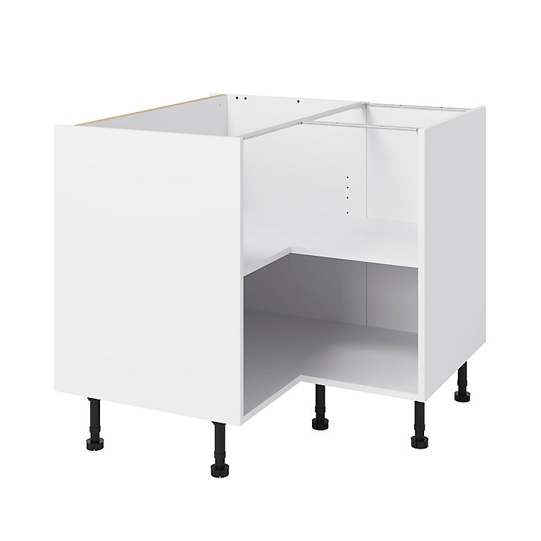 Caisson bas d'angle de cuisine GoodHome Caraway Blanc H. 72 cm x l. 93 ... Caisson bas d'angle de cuisine GoodHome Caraway Blanc H. 72 cm x l. 93 ...