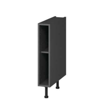 Caisson bas de cuisine Caraway GoodHome anthracite H. 72 cm x l. 15 cm