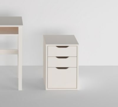 Caisson de bureau 3 tiroirs avec roulettes blanc H. 57,8 cm x L. 37,2 ...