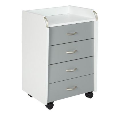 Caisson de Bureau 4 Tiroirs "Taz" 65cm Blanc & Gris | Castorama