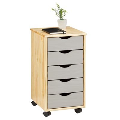 Caisson de bureau LAGOS meuble de rangement sur roulettes avec 5 ...