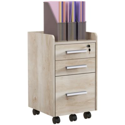 Caisson de bureau rangement bureau sur roulettes 3 tiroirs 1 ...