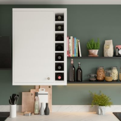 Caisson range bouteilles GoodHome Caraway Blanc H. 90 cm x l. 15 cm