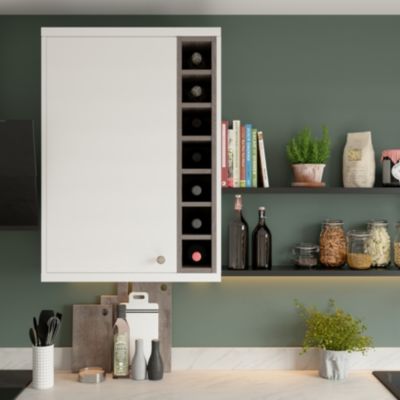 Caisson range bouteilles haut GoodHome Caraway Gris H. 90 cm x l. 15 cm