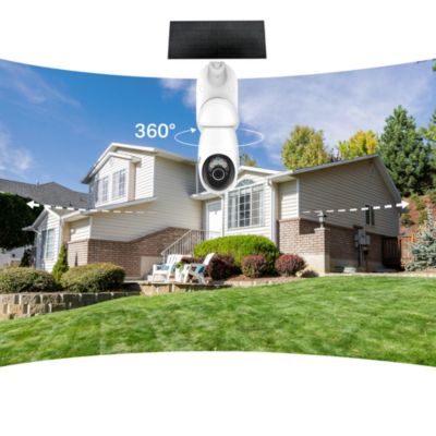 Caméra de vidéosurveillance extérieure panoramique 4K avec panneau ...
