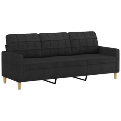 Canapé à 3 places Noir 180 cm Tissu vidaXL | Castorama