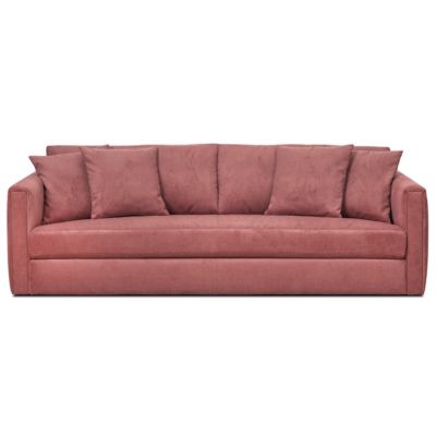 Canapé 4 places en velours côtelé terracotta + 4 coussins déco - Denver | Castorama