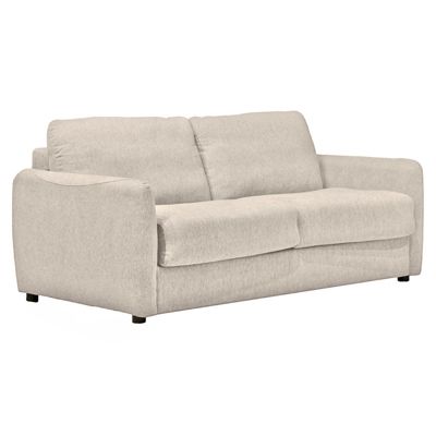 Canapé convertible express en tissu chiné beige avec matelas - JENNY ...