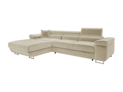 Canapé d'angle Comfivo Vinetum II, Gris clair, Fonction de couchage