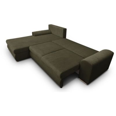 Canapé d'angle convertible AUCUNE INDIAN 5 places velours côtelé kaki ...